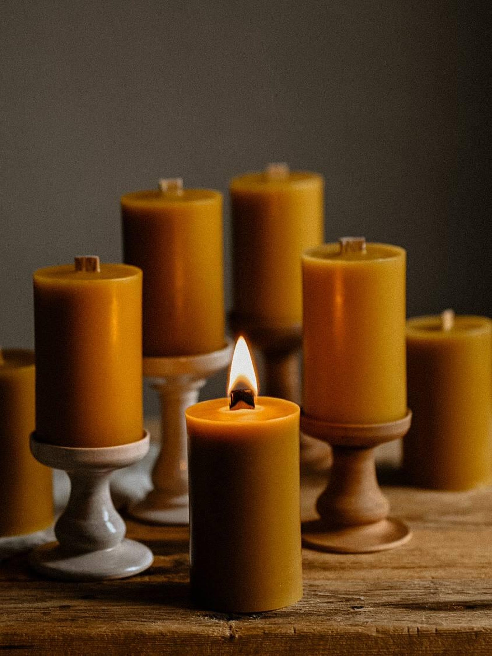 Beeswax Pillar Candles, Short Boho Candle, Wide Candles, Fall Candle ...