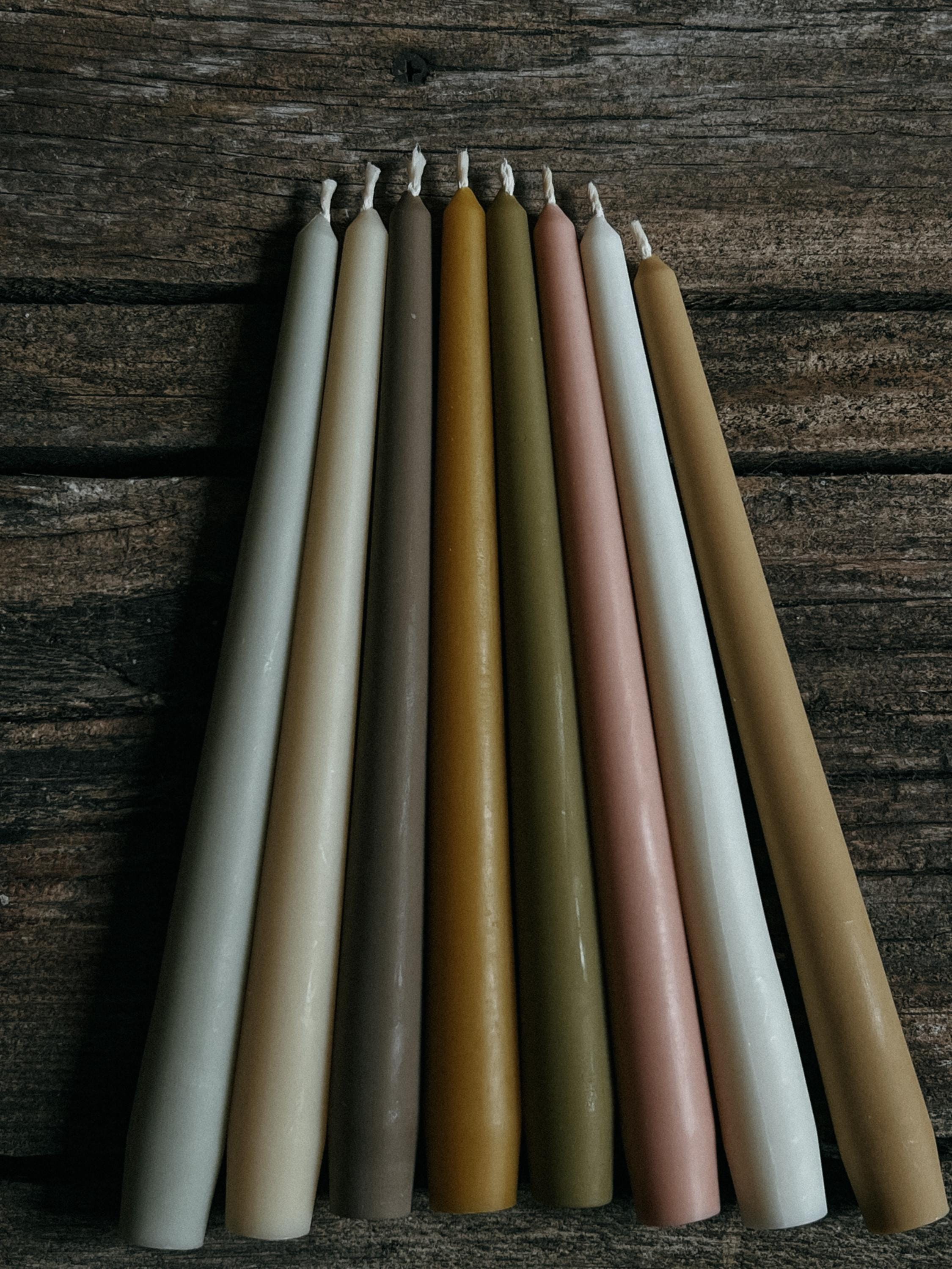 Pastel Beeswax Taper Candles, Unscented Dinner Table Lights - Etsy