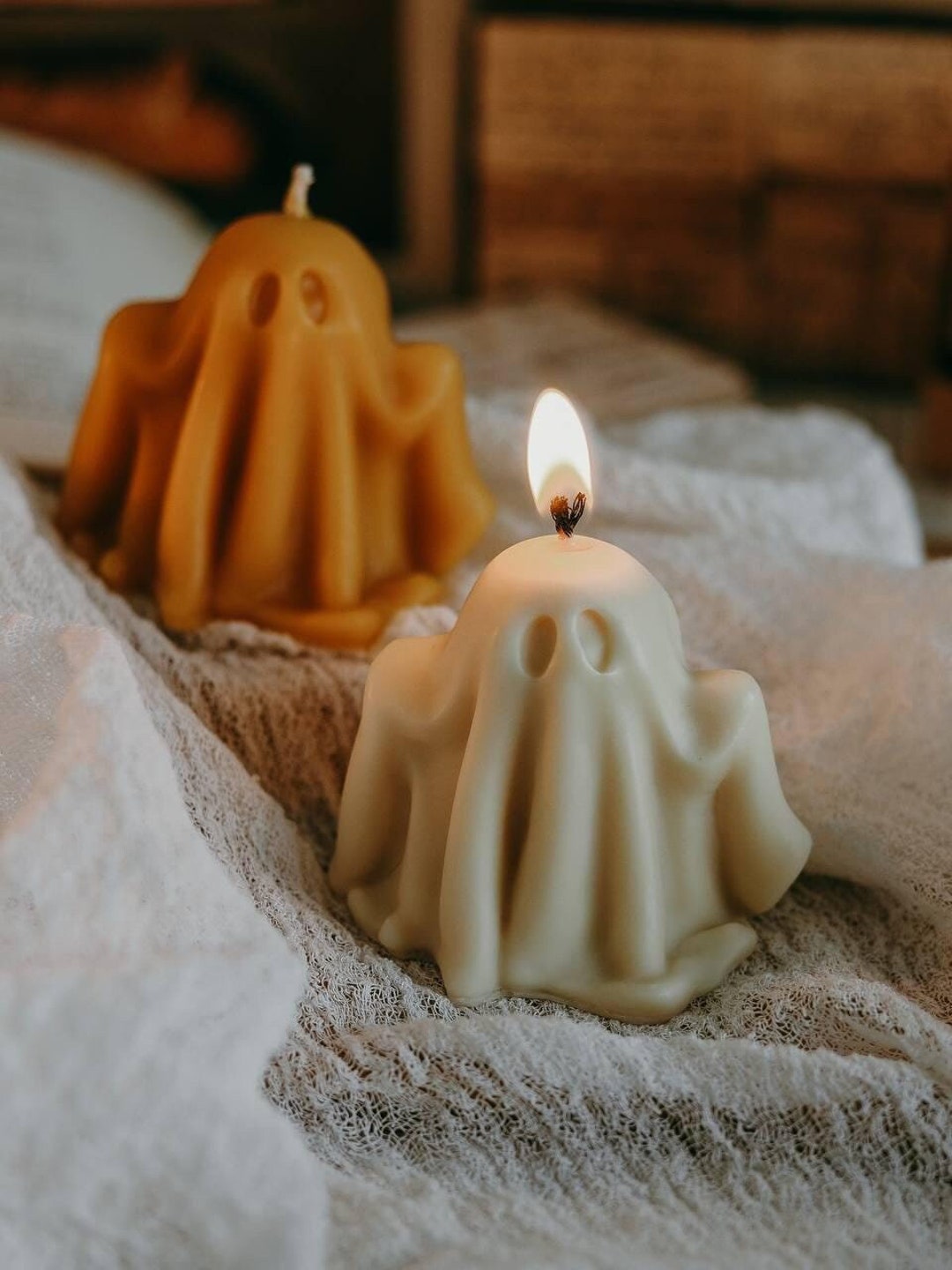 Set of 2 Ghost Candle, Small Halloween Ghosts, Halloween Decor, Spooky ...