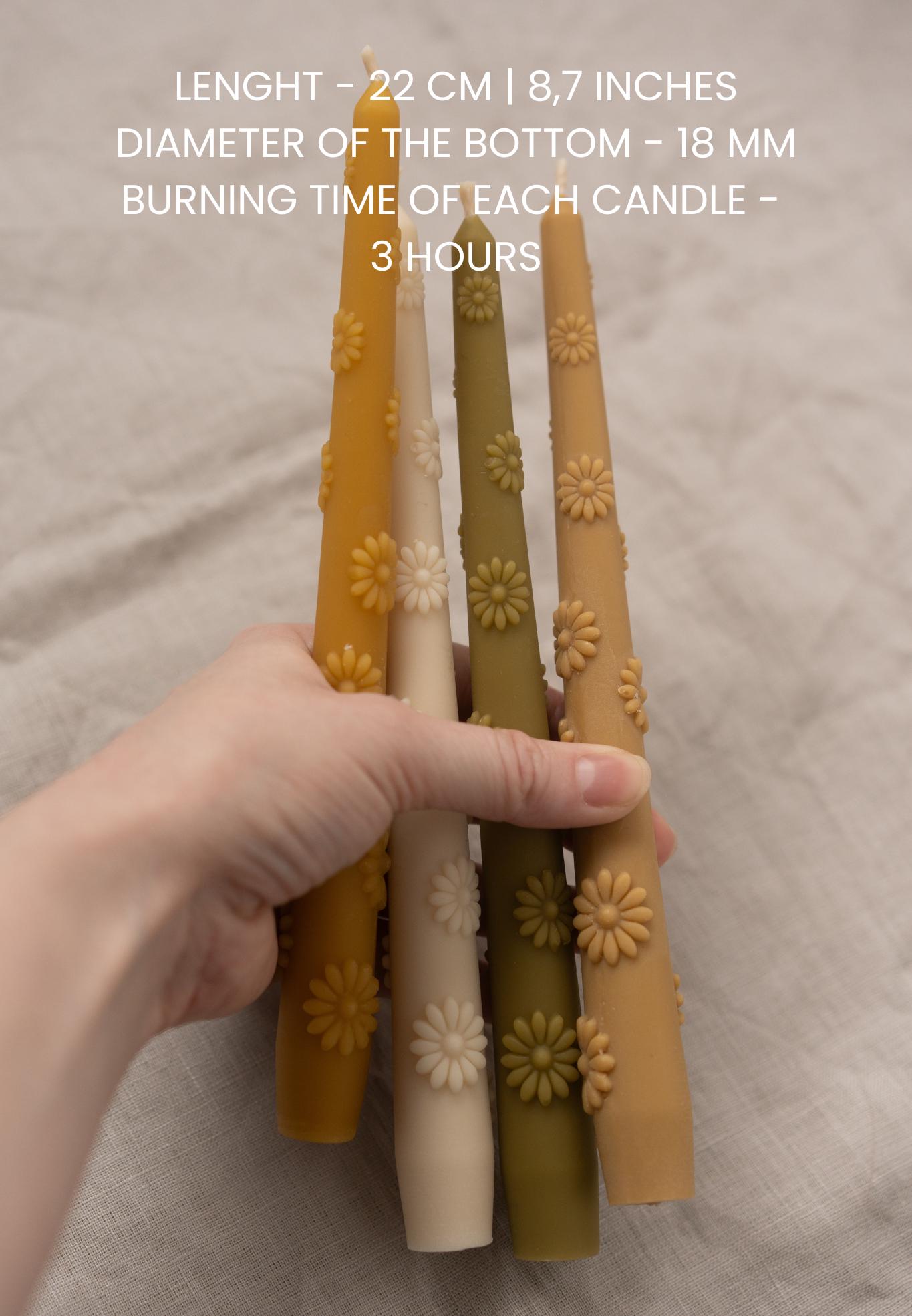 Floral Taper Candles Beeswax, Colored Tapers, Bulk Candle Sticks ...
