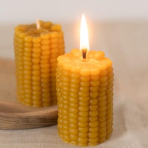 Realistic Corn Cob Beeswax Candle, Handcrafted Vegetable Shaped Harvest ...