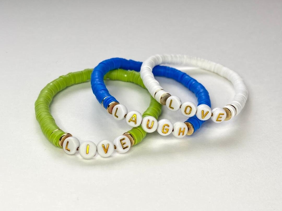 Personalized Name Custom Beaded Letter Bracelet, Friendship Bracelet ...