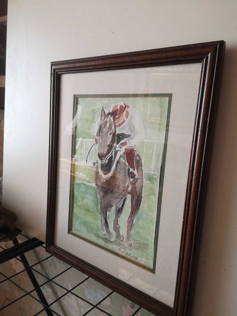 Carol A. Biddle Watercolour Painting danoli Horse Race UK Tommy Treacy ...
