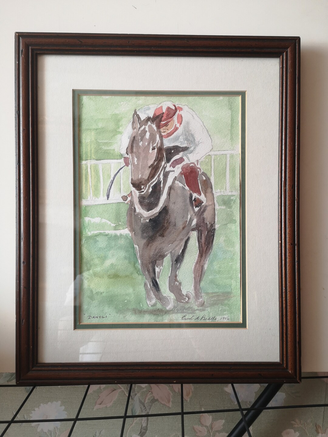 Carol A. Biddle Watercolour Painting danoli Horse Race UK Tommy Treacy ...