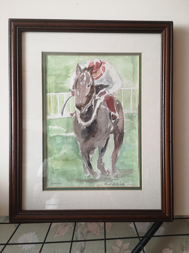 Carol A. Biddle Watercolour Painting danoli Horse Race UK Tommy Treacy ...