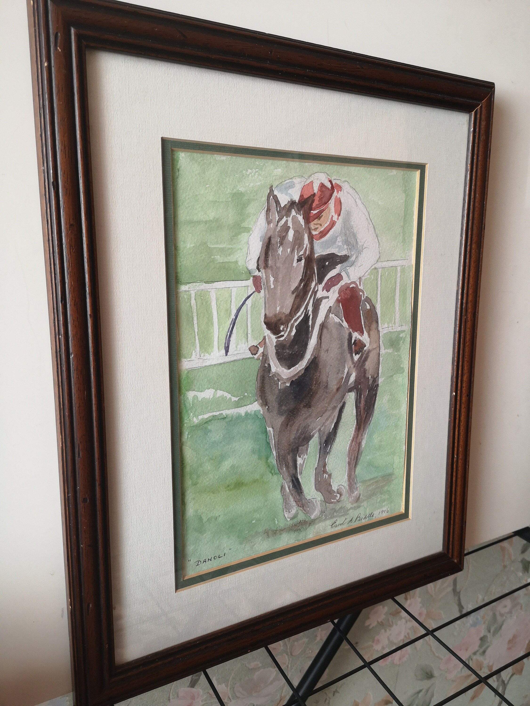 Carol A. Biddle Watercolour Painting danoli Horse Race UK Tommy Treacy ...