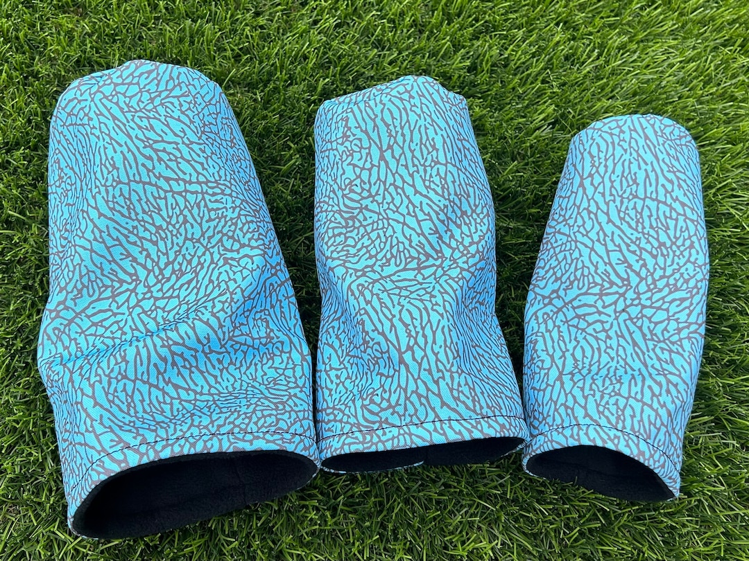 Handmade Jordan Inspired Carolina Blue and Grey Elephant Print Golf ...