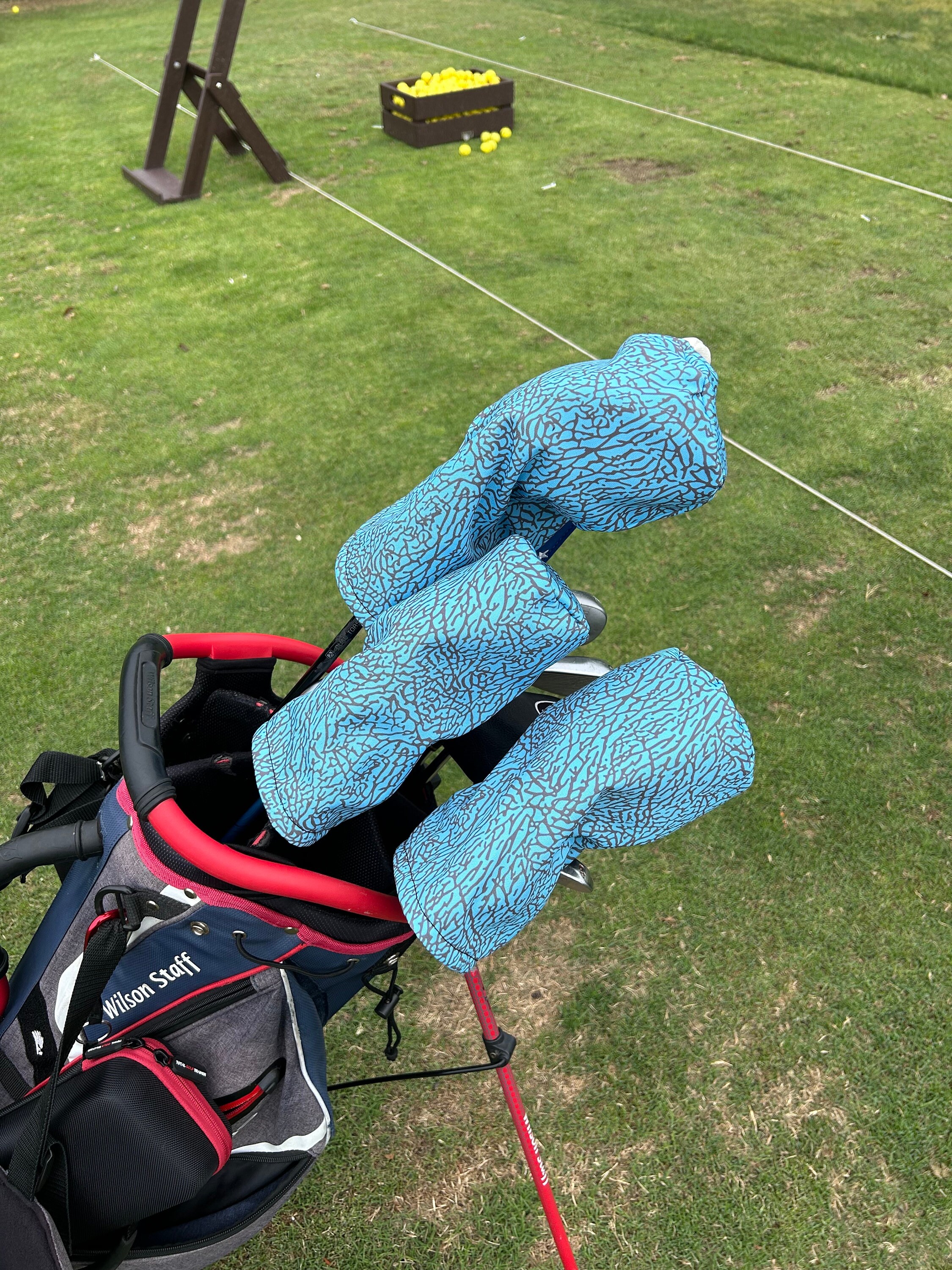 Handmade Jordan Inspired Carolina Blue and Grey Elephant Print Golf ...