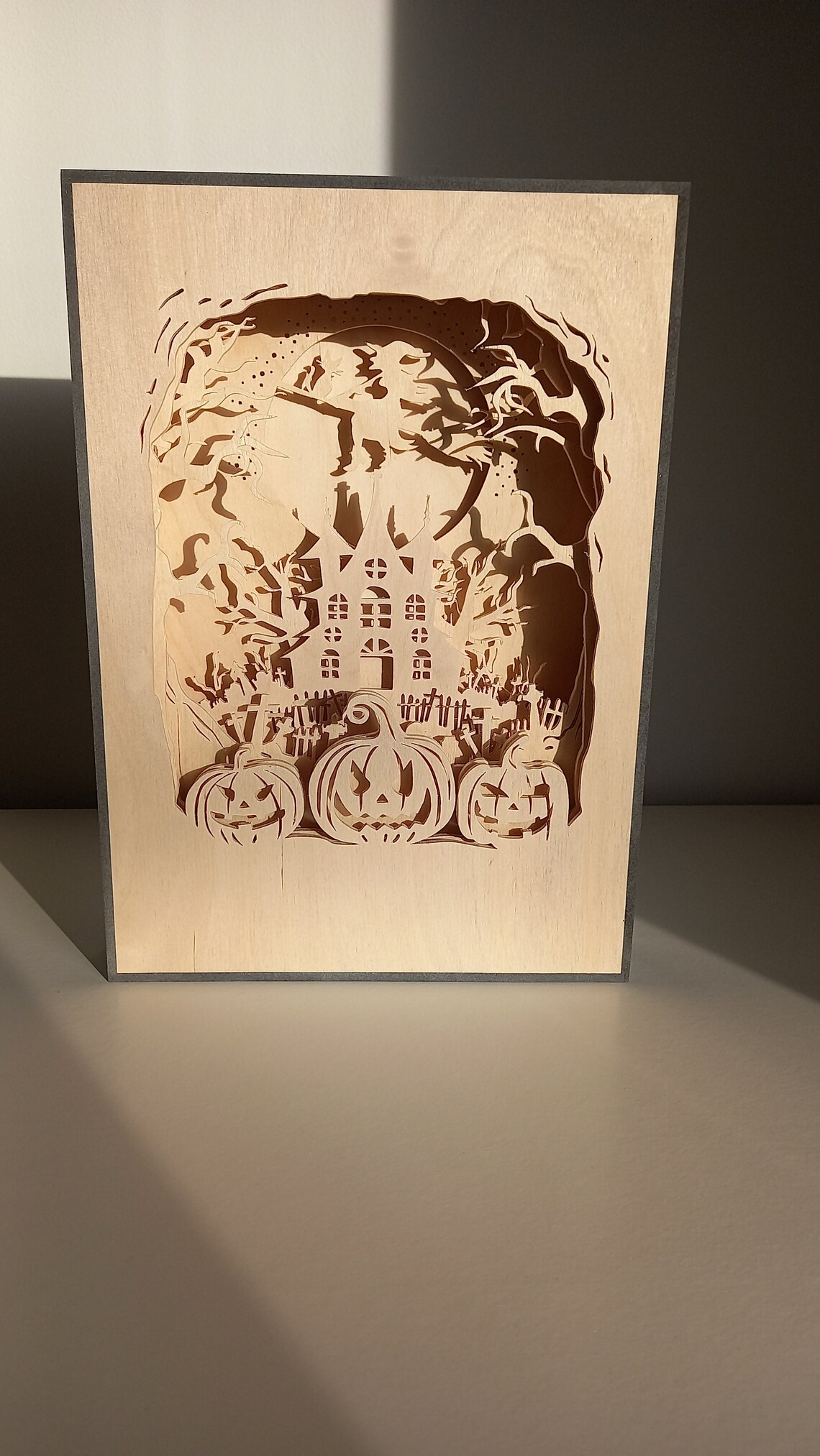 WOODEN Lightbox - Haunted Mansion - Etsy
