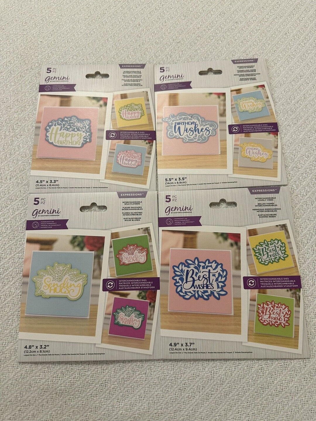 Gemini Expressions Papercraft Die Interchangeable Sentiments Lot 4 NEW ...