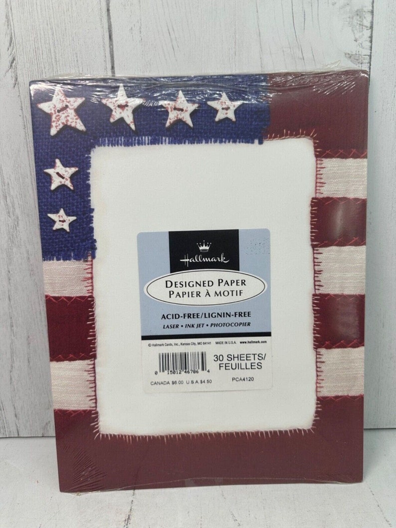 Hallmark Designed Printer Paper Stars Strips Patriotic Flag USA 30 ...
