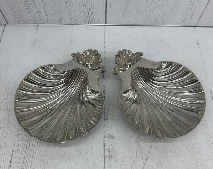 Silver Plate Clam Shell Tray Dish Trinket Sheffield 1700 1800 ...