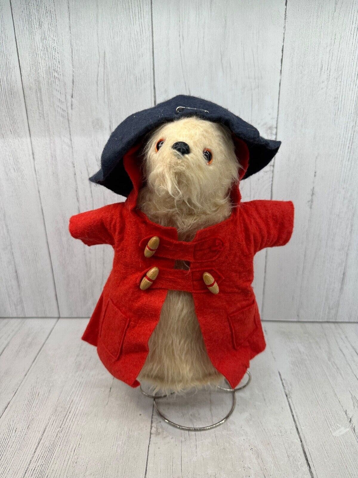 Paddington Bear Puppet Gabrielle Designs England Red Coat Blue Hat ...