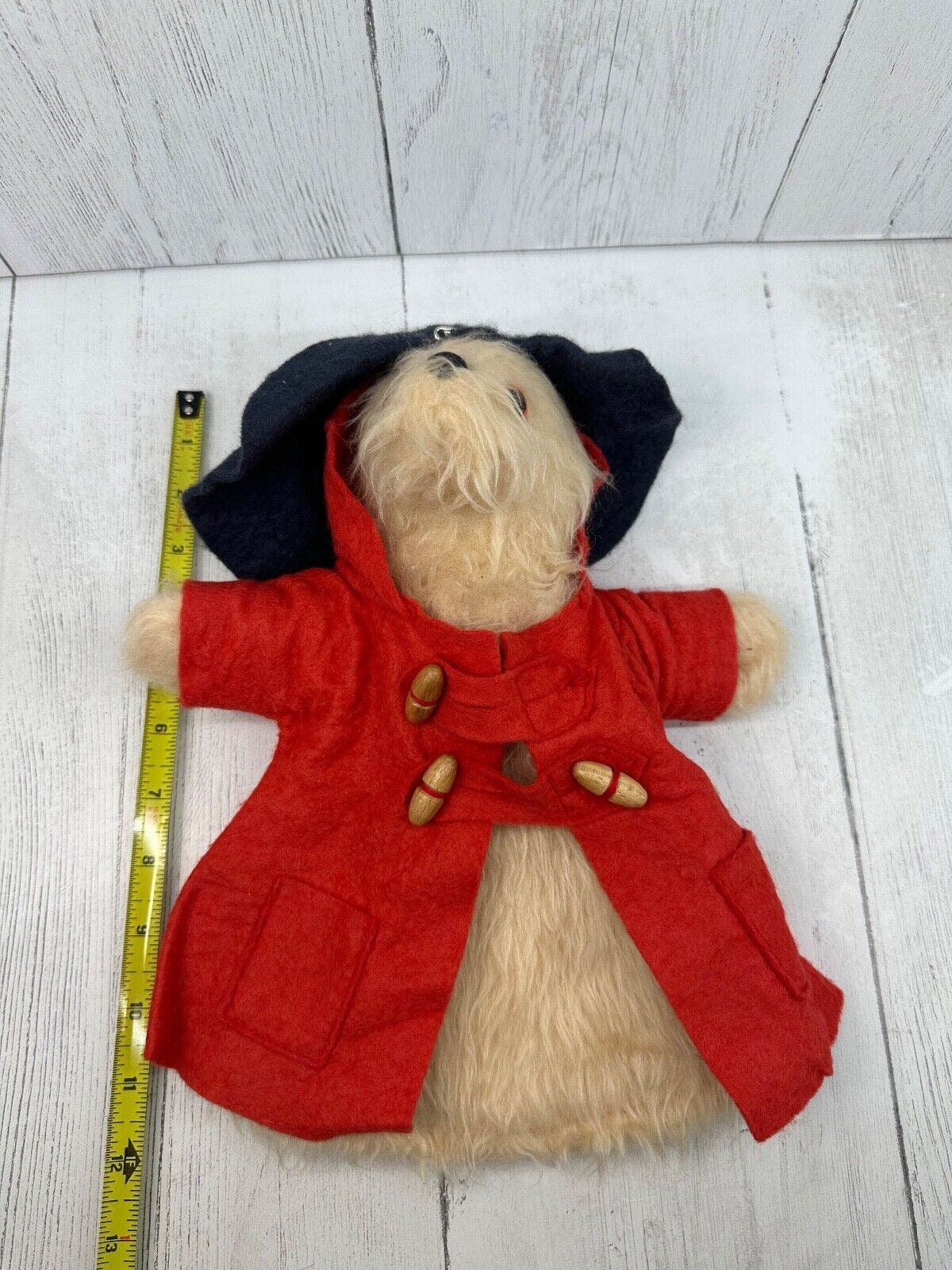 Paddington Bear Puppet Gabrielle Designs England Red Coat Blue Hat ...