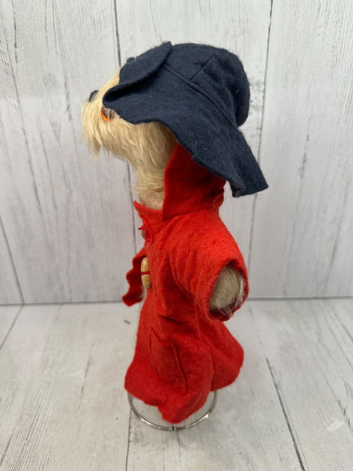 Paddington Bear Puppet Gabrielle Designs England Red Coat Blue Hat ...