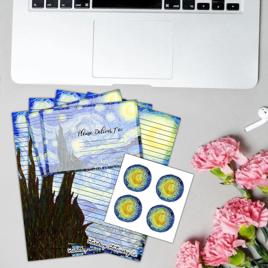 Van Gogh Starry Night Half Sheet Stationery Set | Letter Writing ...