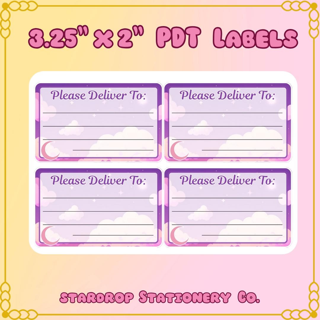 Purple Moon PDT Labels: Please Deliver to Snail Mail Stickers - Etsy