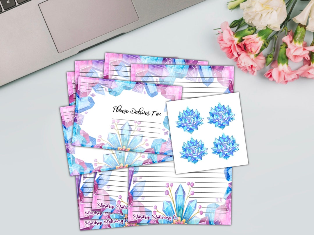 Crystal Half Sheet Stationery Set | Letter Writing | Envelopes With ...
