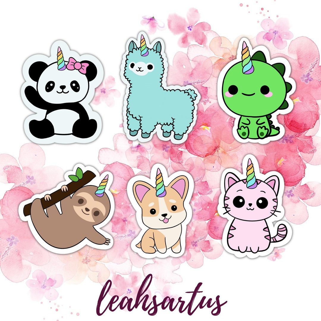 Rainbowcorn Sticker Set Kittycorn Puppycorn Slothicorn - Etsy