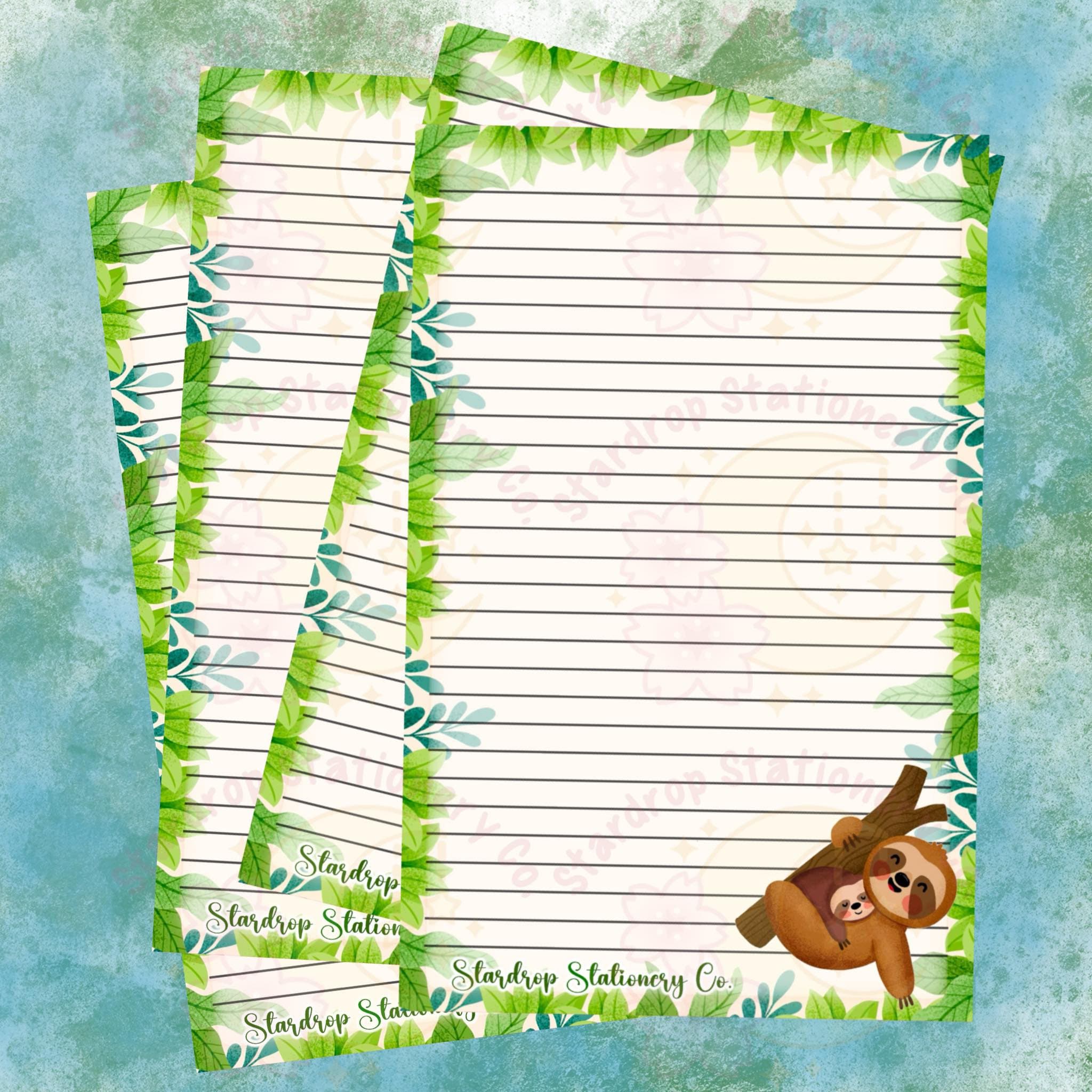 Sloth Stationery Set: Kawaii Letter Writing Kit With Envelopes & Seals ...