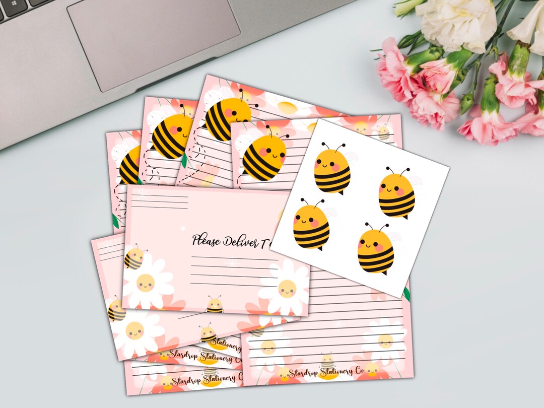Bumblebee Stationery Set: Half Sheet Letter Writing Paper, Envelopes ...
