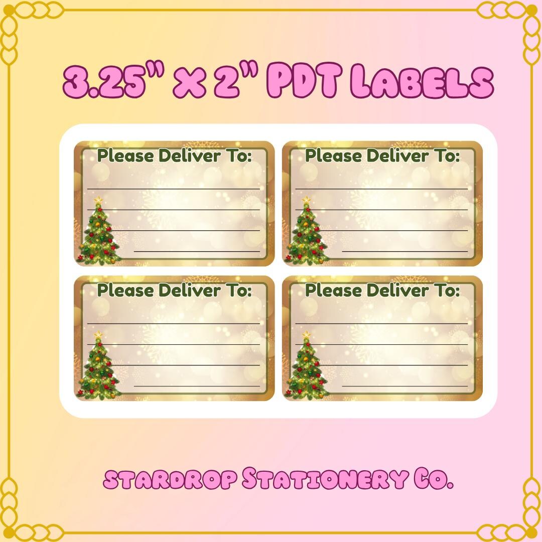 Christmas Tree Please Deliver to Stickers: Snail Mail Labels (3.25” X 2 ...