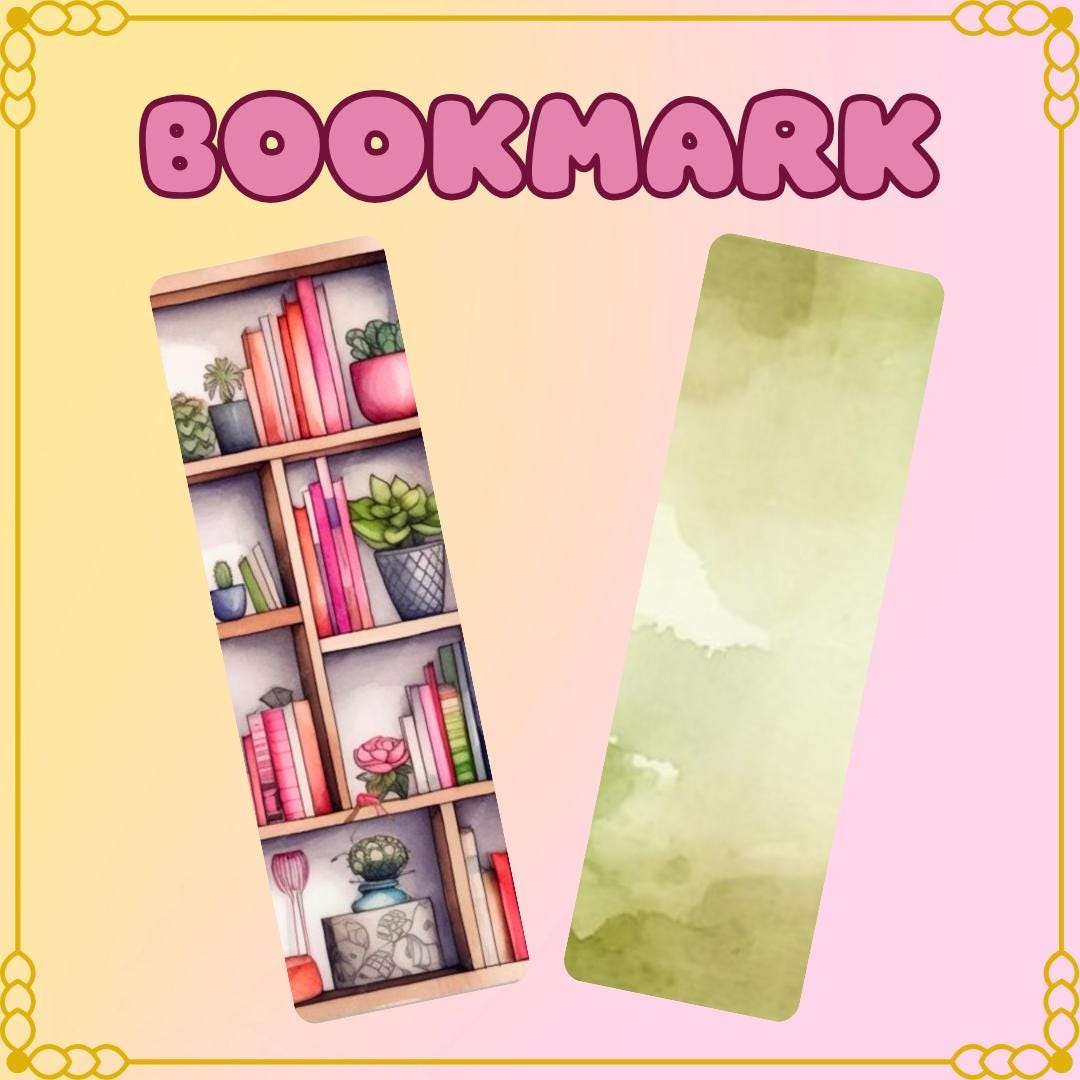 Watercolor Succulent Bookcase Bookmark: Laminated Reader Gift - Etsy
