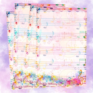 Rainbow Music Half Sheet Stationery Set | Letter Writing | Pen Pal ...