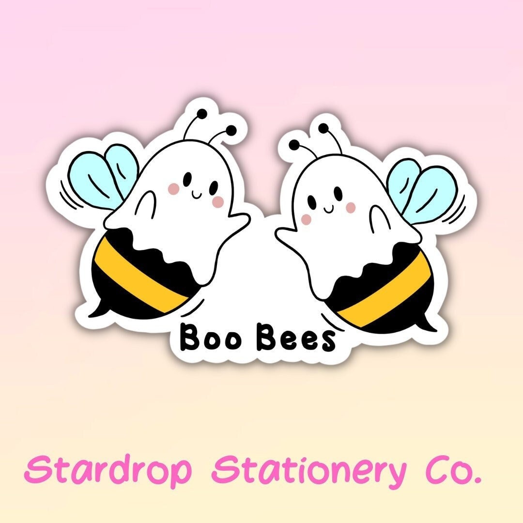 Boo Bees Ghost Bee Die Cut Sticker | Friend Gift | Funny Halloween ...