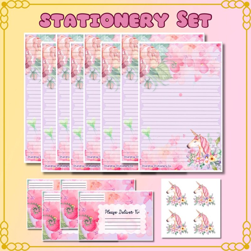 Unicorn Lined Stationary - Etsy UK