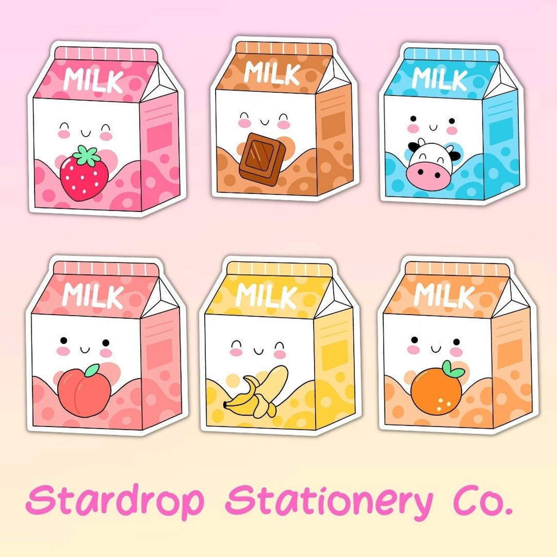 Cute Kawaii Milk Carton Die Cut Sticker Set White Milk - Etsy