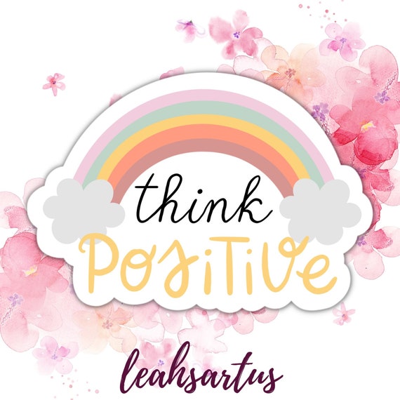 Think Positive Boho Rainbow Die Cut Sticker Boho Decal - Etsy