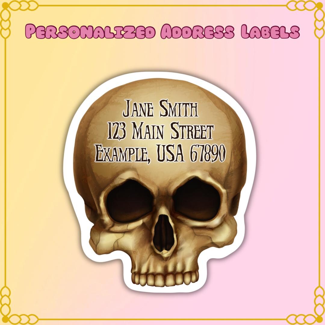 Spooky Skull Custom Address Labels: Halloween Stationery - Etsy