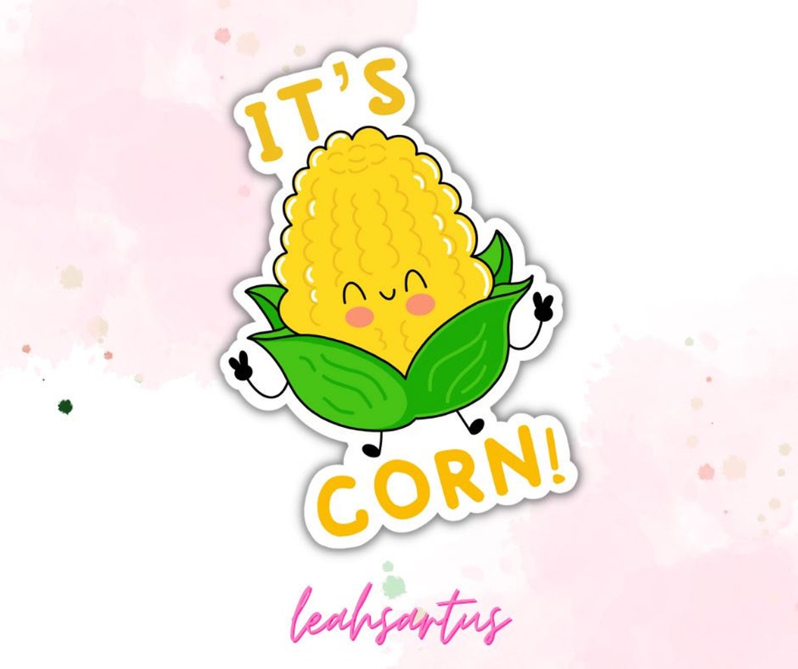 It's Corn Kawaii Corn Cob Die Cut Sticker A Big Lump - Etsy
