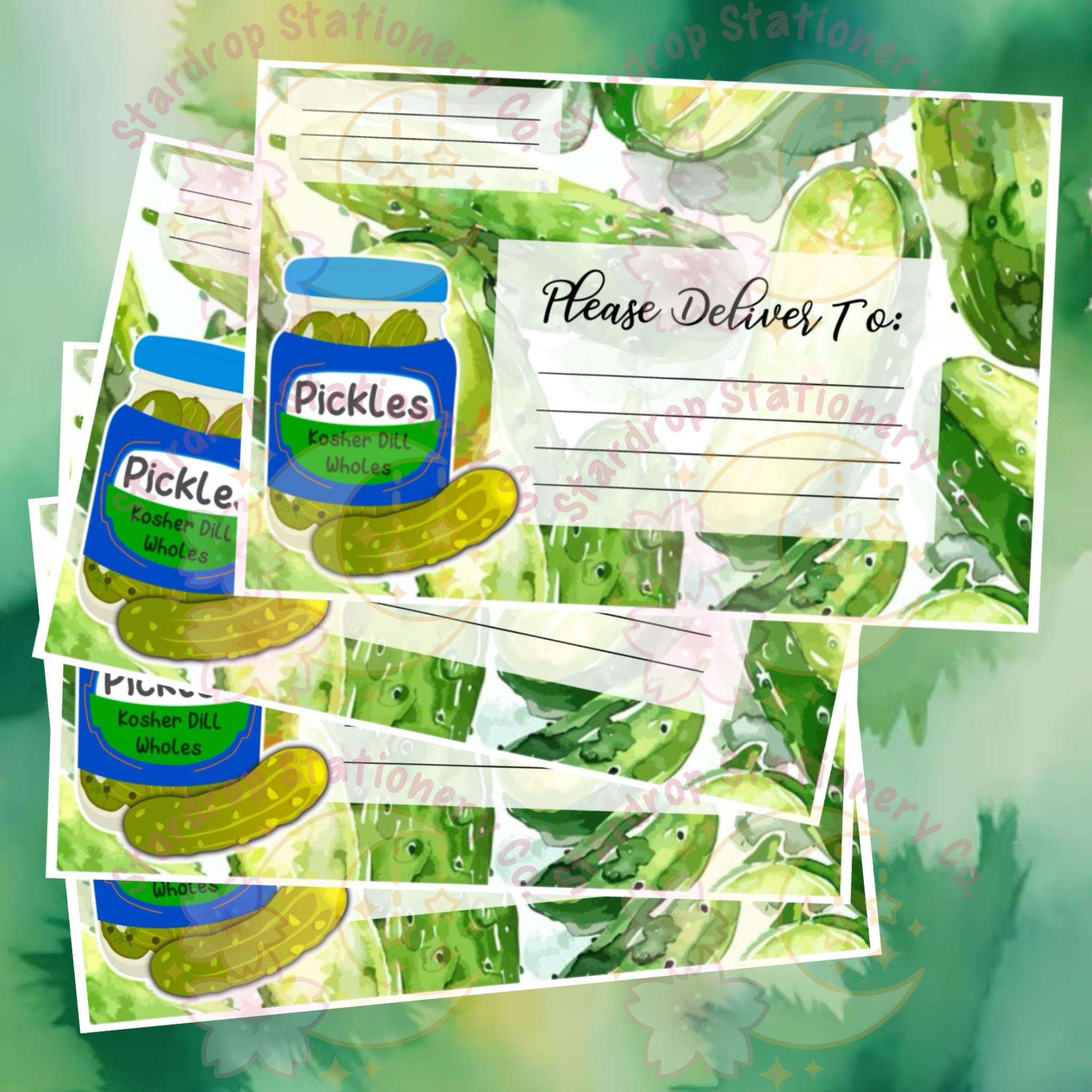 Pickle Stationery Set: Half Sheet Letter Writing Paper, Envelopes ...
