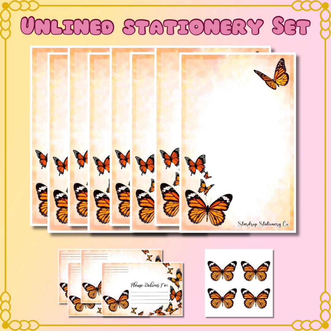 Monarch Butterfly Stationery Set: Letter Writing Paper, Envelopes ...