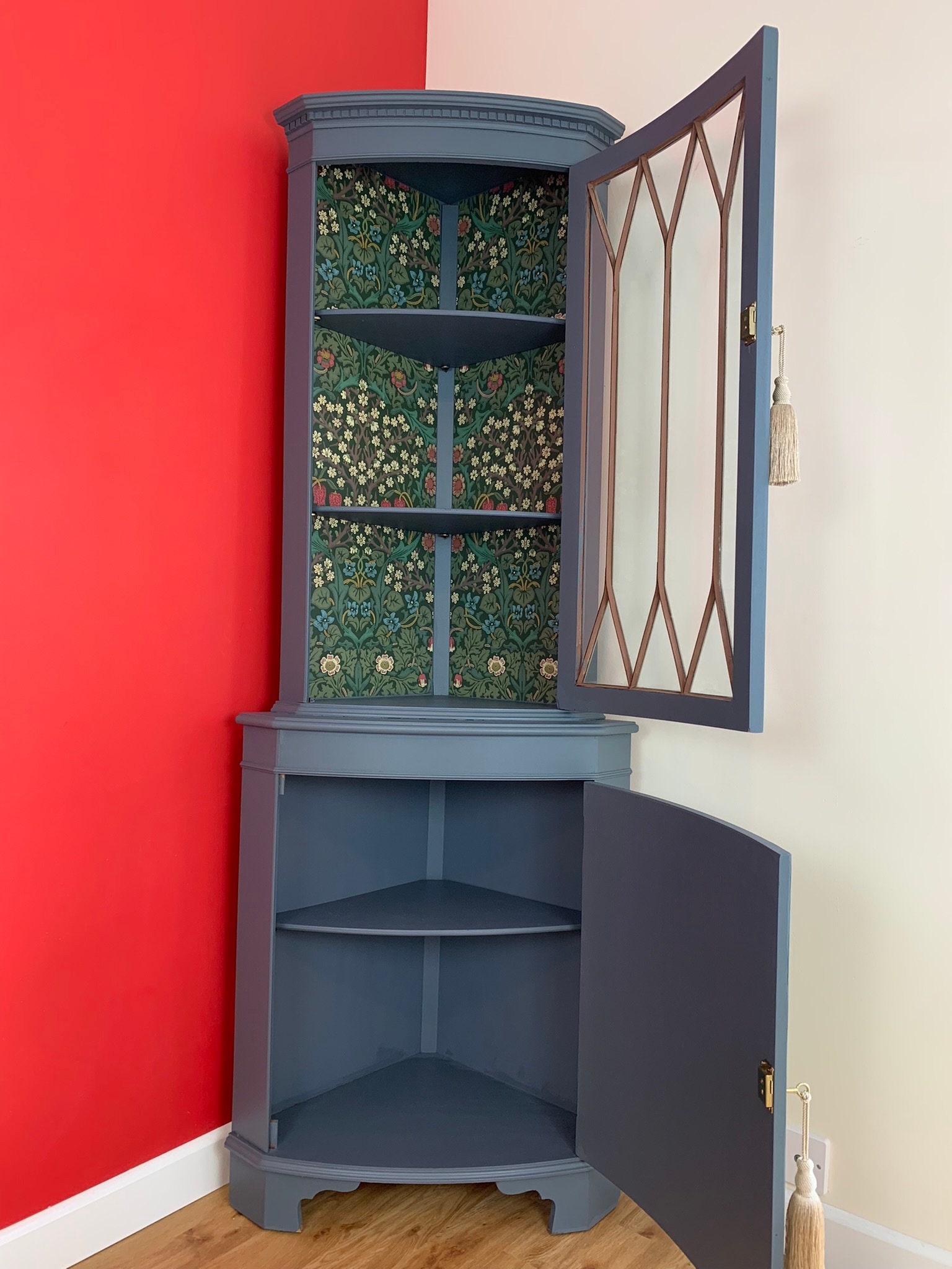 Vintage Grey Drinks Corner Display Cabinet - Etsy UK