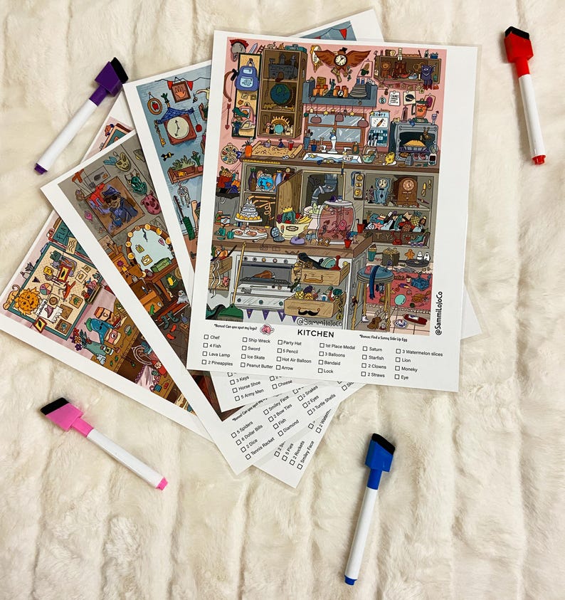 Hand-drawn Search and Find – Kids Activity, Hidden Object Game (digital ...