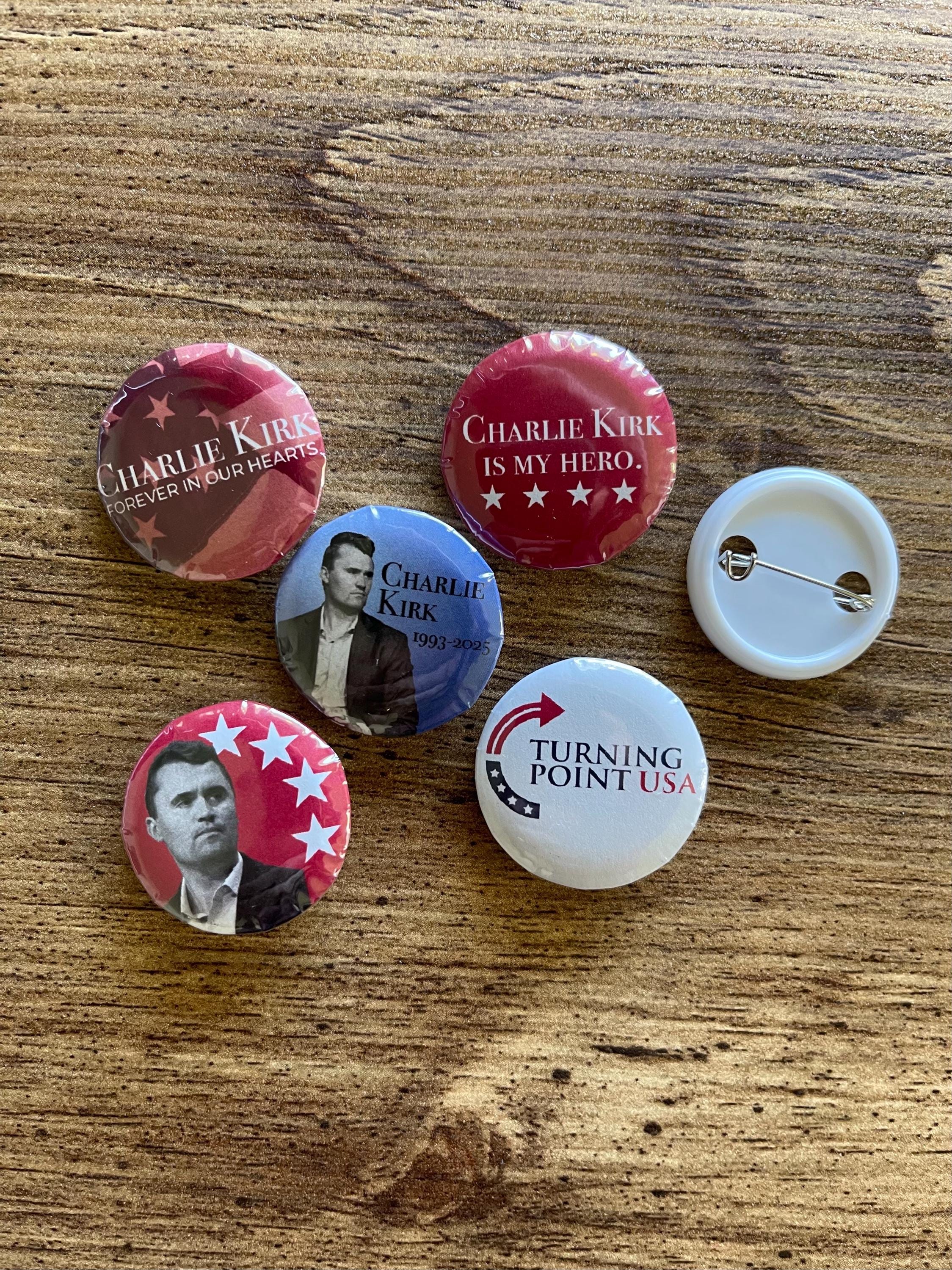 Chest Pin For Hats Hero Charlie Kirk Pin Badge Set - Round Political ...