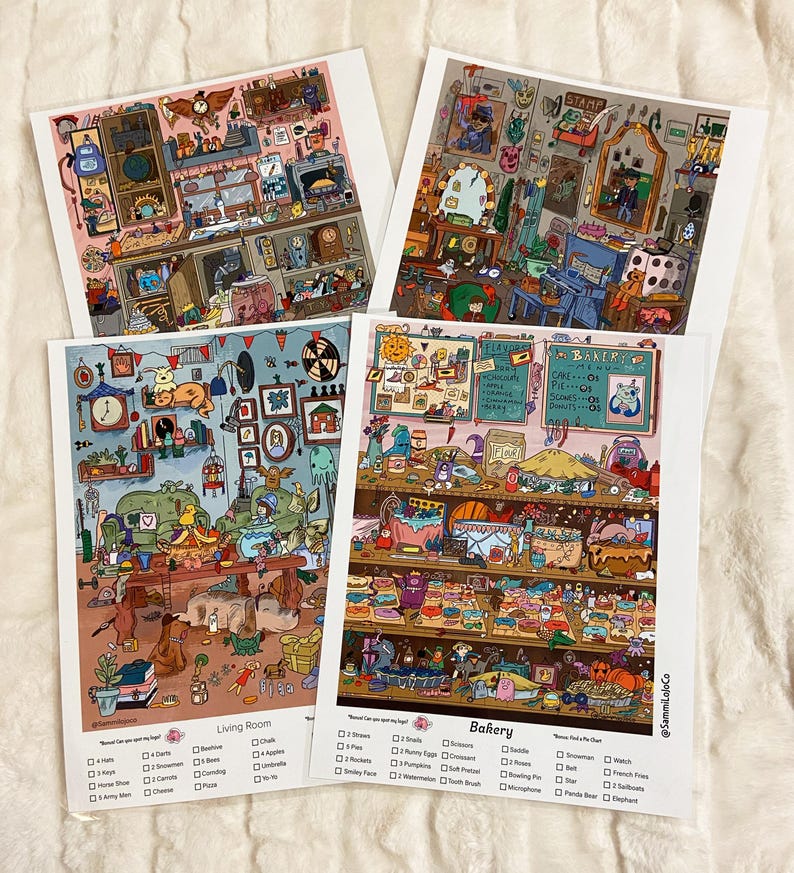 Hand-drawn Search and Find – Kids Activity, Hidden Object Game (digital ...