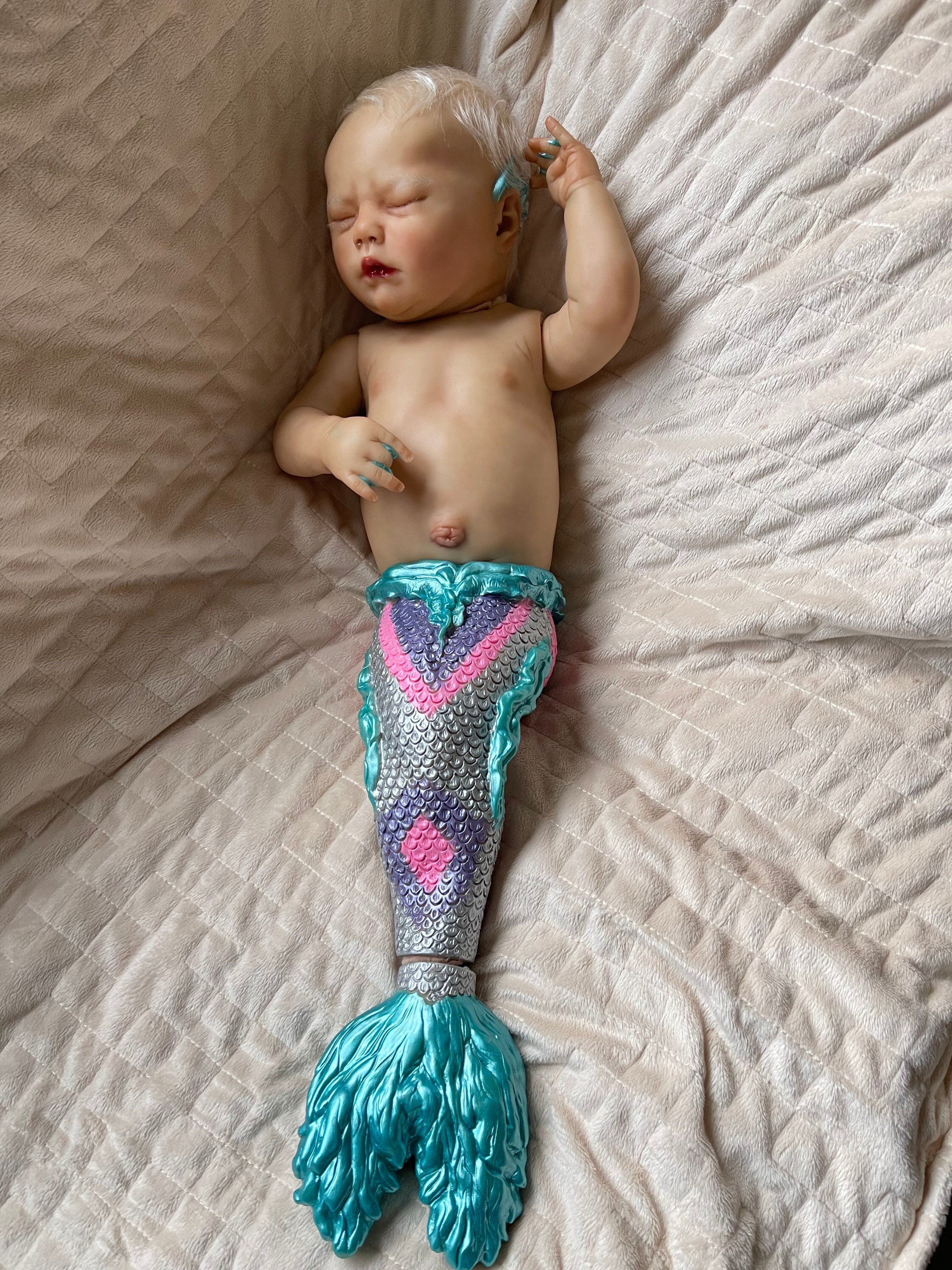 CUSTOM Rhynn the Closed Eye Mer-baby mermaid Enchanted - Etsy