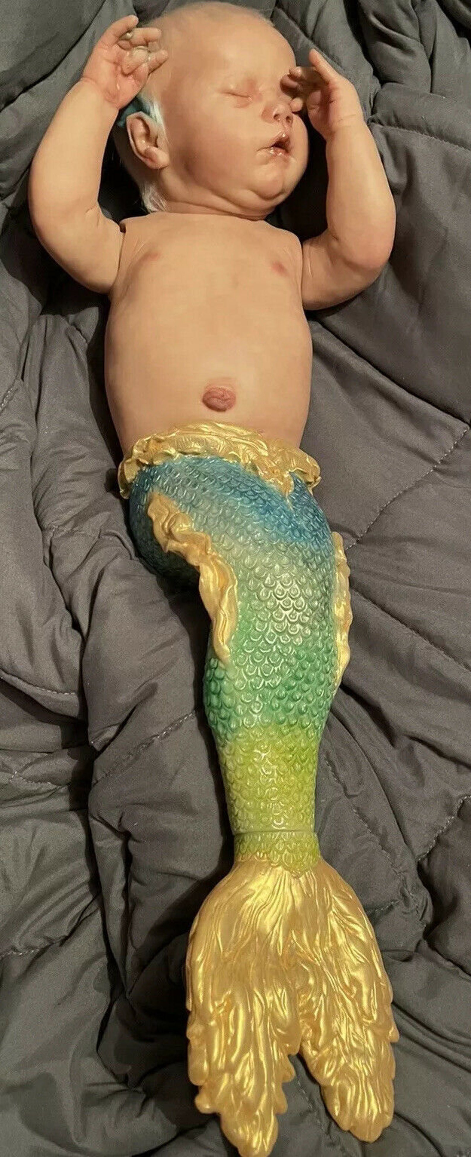 CUSTOM Rhynn the Closed Eye Mer-baby mermaid Enchanted - Etsy