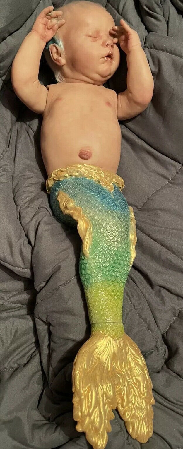 CUSTOM Rhynn the Closed Eye Mer-baby mermaid Enchanted - Etsy