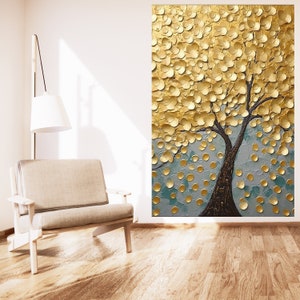 Abstract Tree of Life Wall Art, Yellow Tree of Life Wall Art, Extra ...