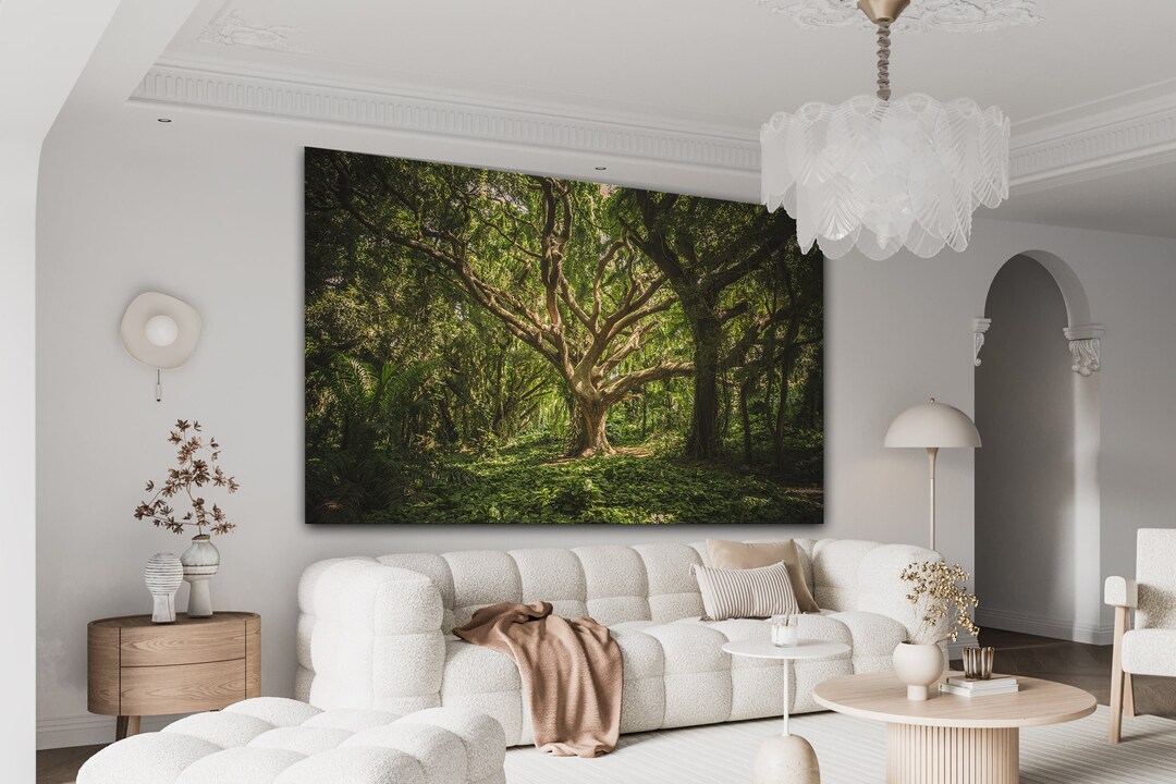Forest Oak Tree Wall Art, Oak Tree Canvas, Oak Tree Glass, Forest Wall ...