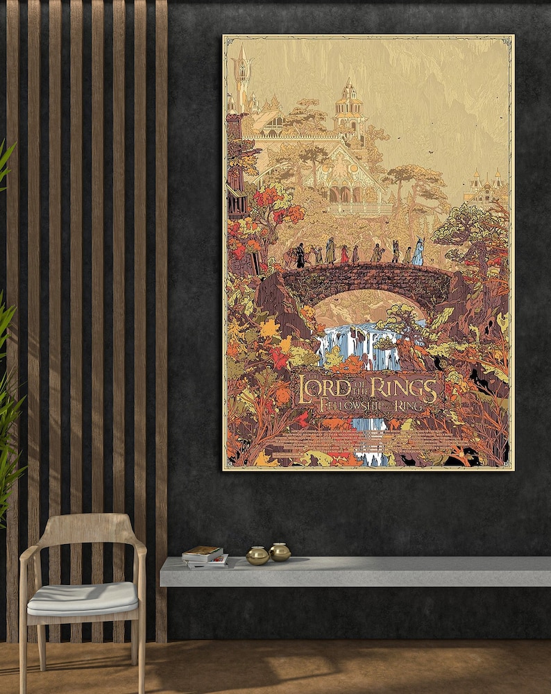 Kilian Eng Lord of the Rings Poster, Movie Poster, Iconic Movive Scenes, Lotr Canvas, Fellowship ...