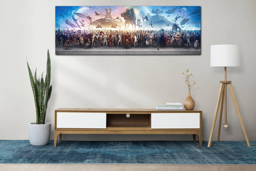 Blockbuster Wall Art, Star Wars Characters Panoramic Wall Art, Movie ...