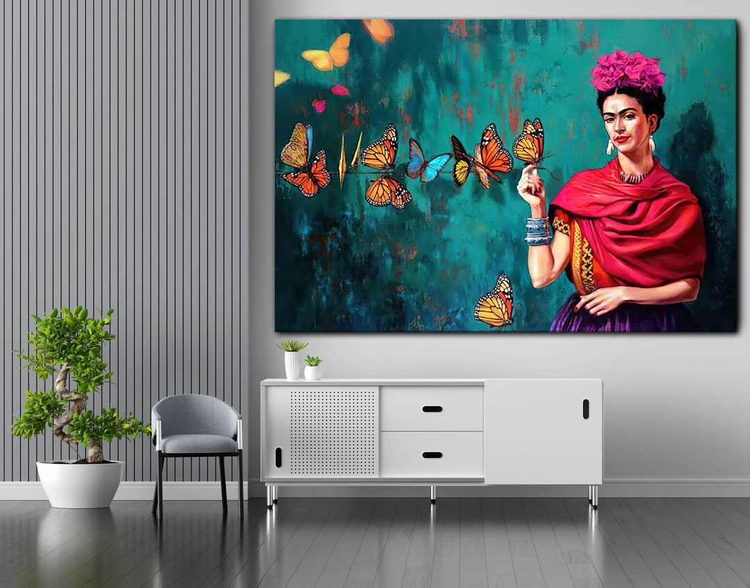 Frida Kahlo Butterfly, Frida Kahlo Portrait Wall Art, Frida Kahlo Glass ...