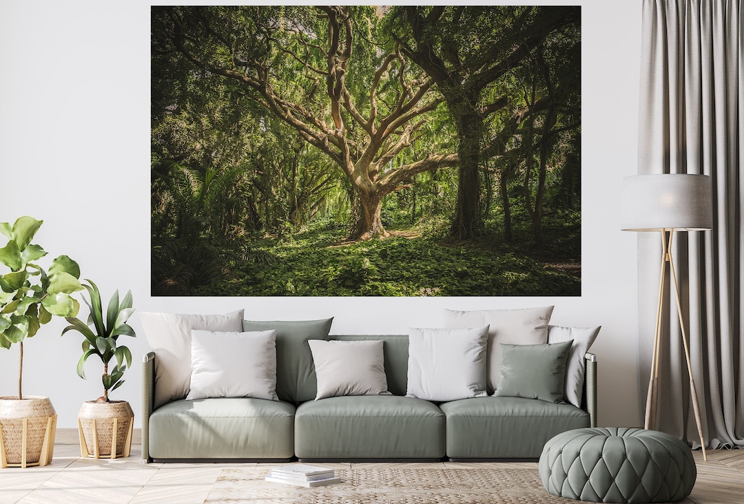 Oak Tree Wall Art, Tree of Life, Forest Landscape Wall Art, Extra Large ...