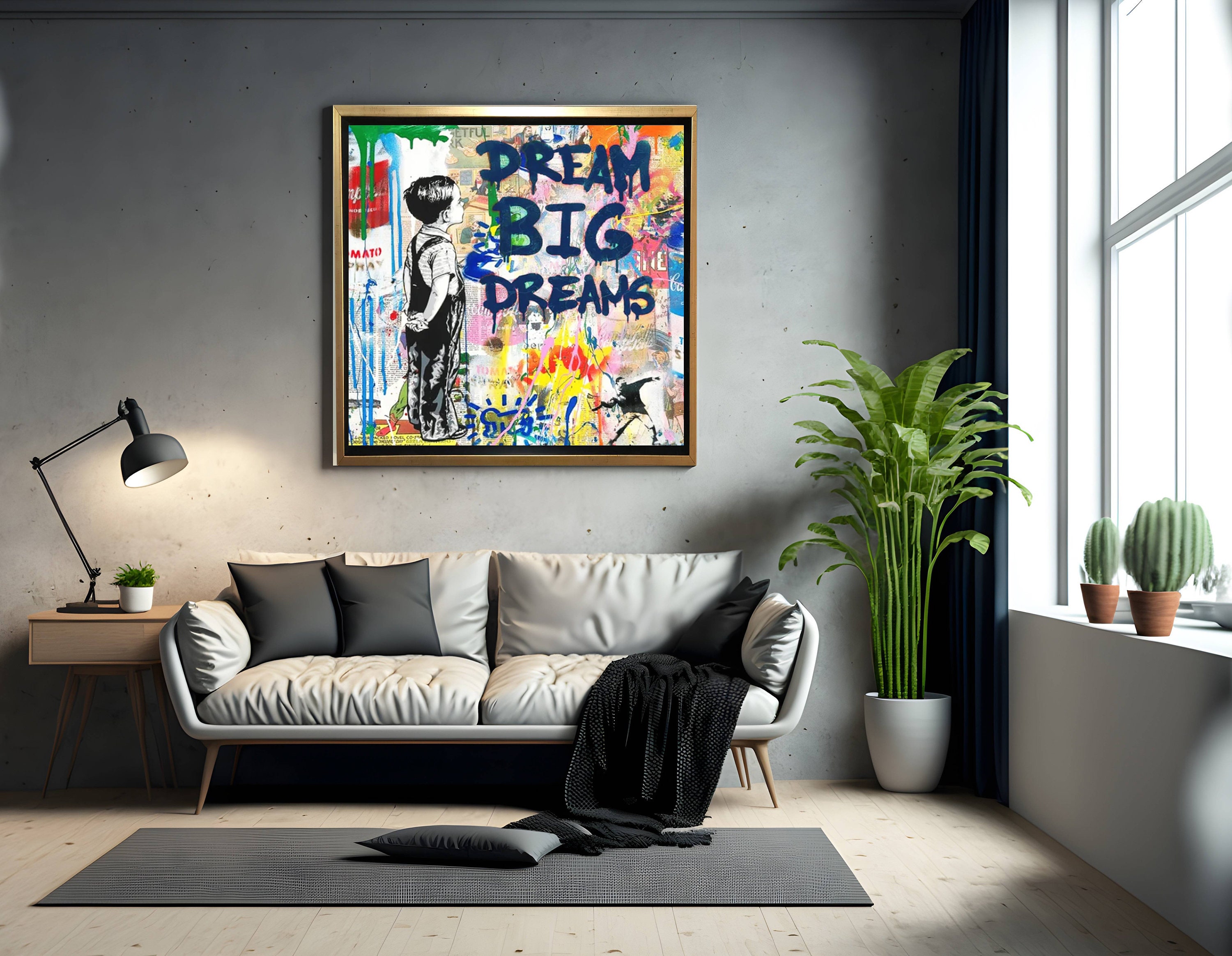 Banksy Dream Big Dreams Wall Art Street Graffiti Art Wall Decor Movie